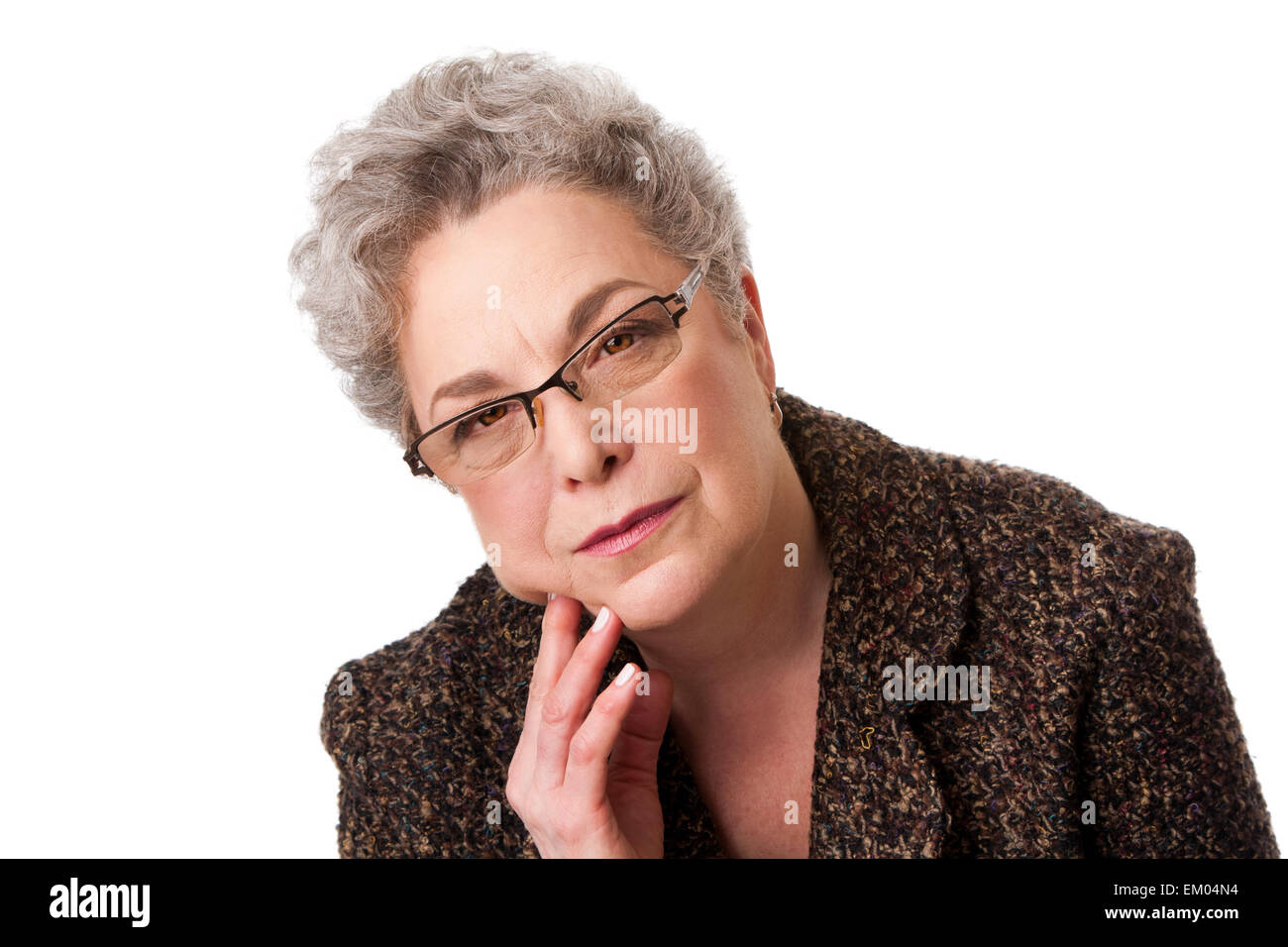 Senior woman thinking about future Stock Photo - Alamy