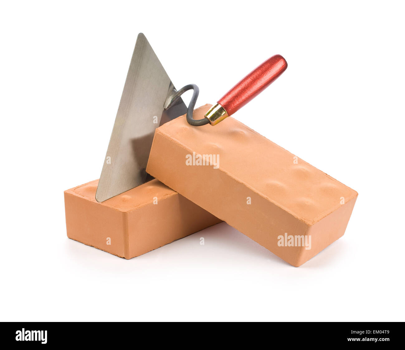 orange bricks with trowel Stock Photo - Alamy
