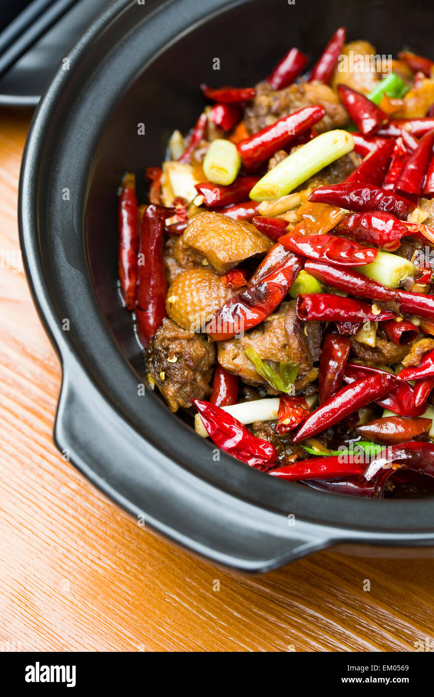 Chinese cuisine spicy chicken Stock Photo - Alamy