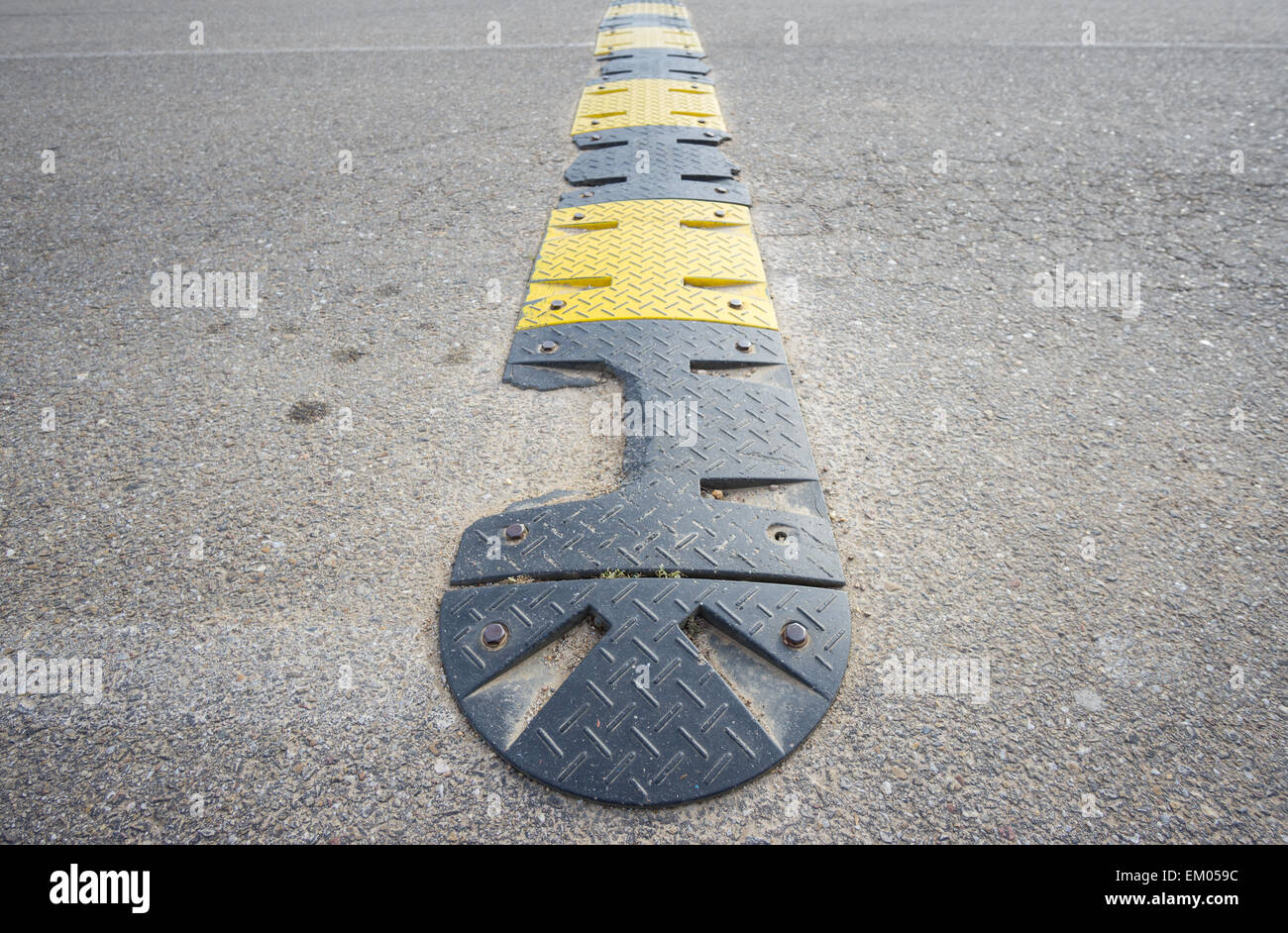 Side view of damaged band to reduce the speed Stock Photo - Alamy