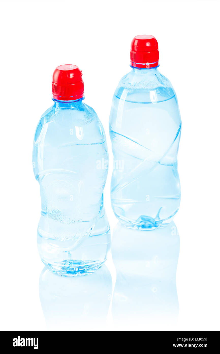 two bottles with water isolated on white Stock Photo - Alamy
