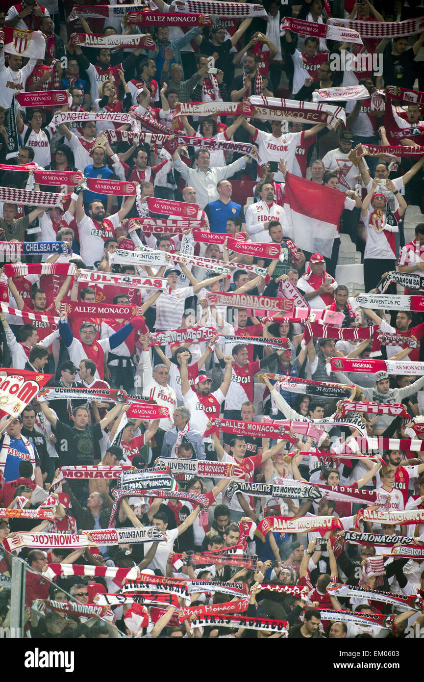 Turin, Italy. 14th Apr, 2015. Monaco fans Football/Soccer : UEFA ...