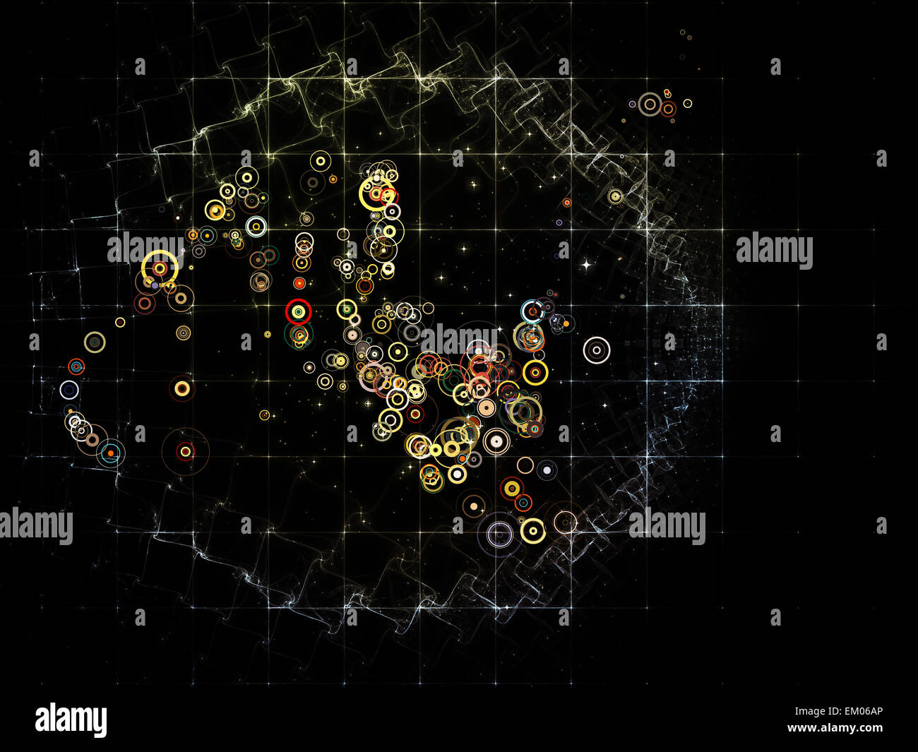 Glow of Particle Grid Stock Photo - Alamy