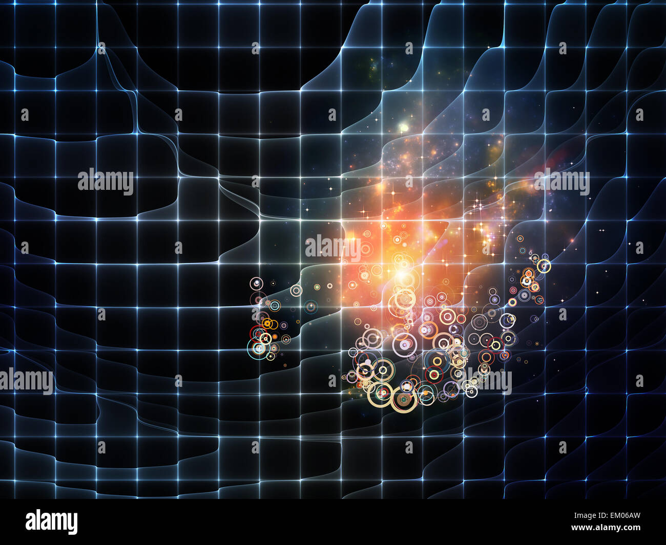 Energy of Particle Grid Stock Photo - Alamy