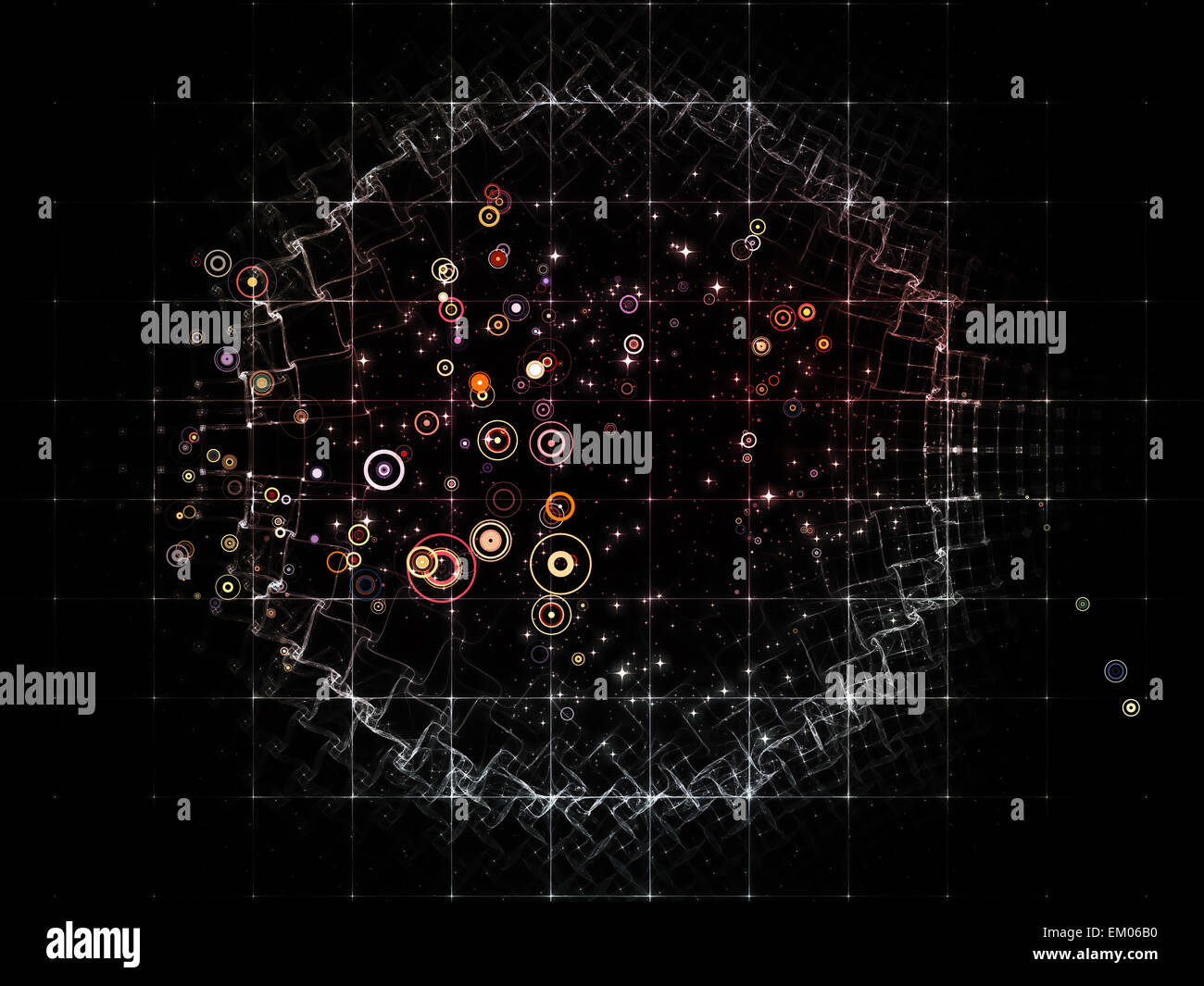 Virtual Particle Grid Stock Photo - Alamy
