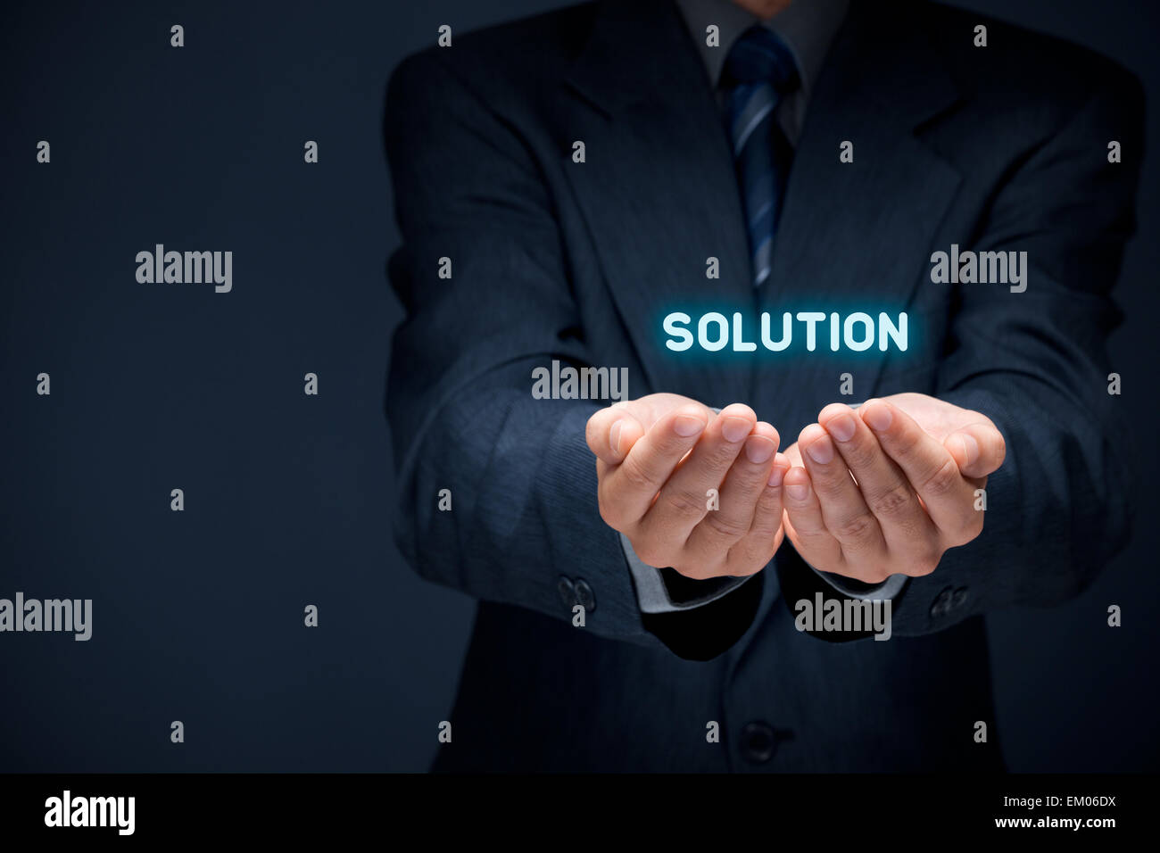 Businessman or consultant give you a business solution Stock Photo - Alamy