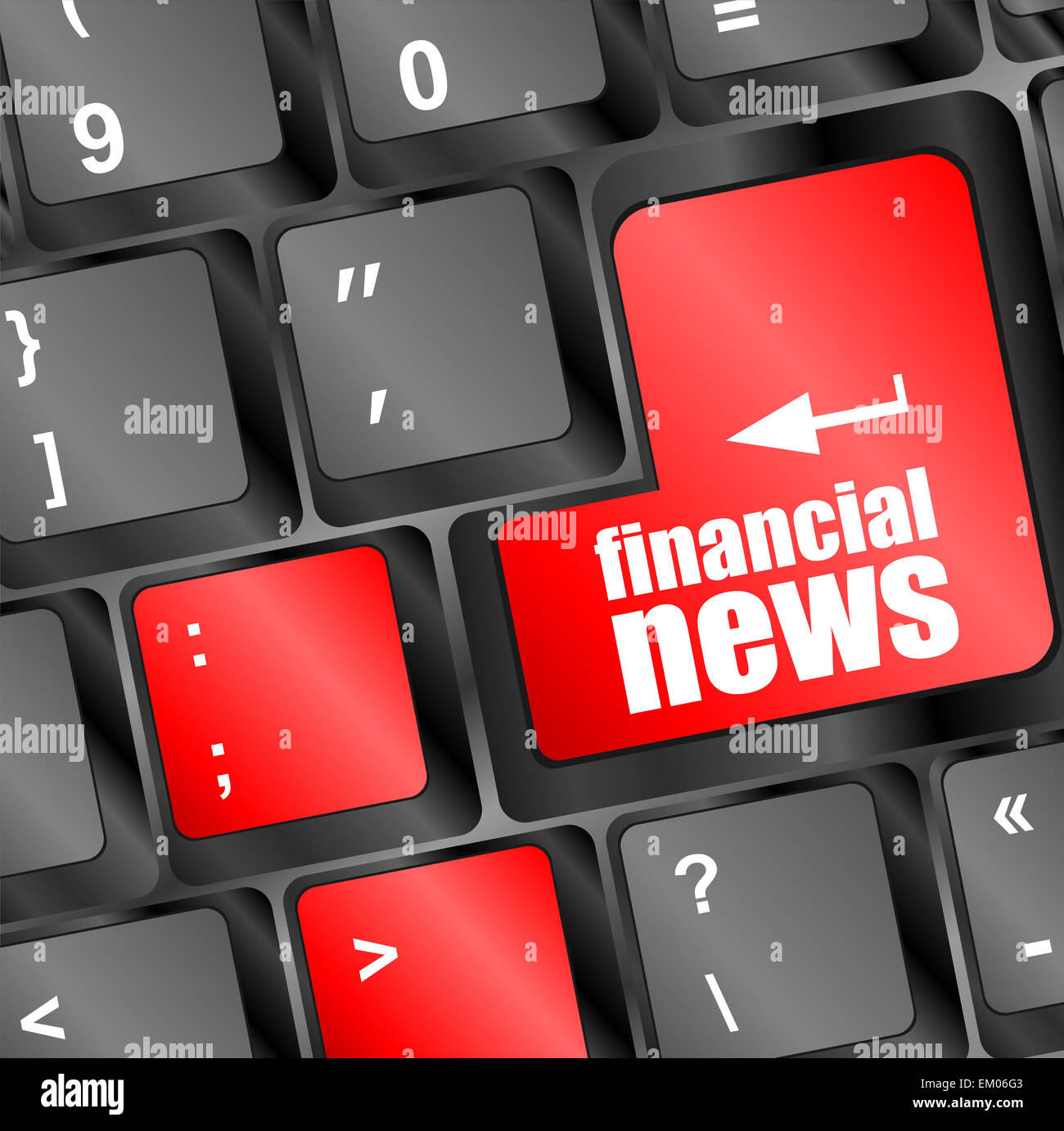financial news button on computer keyboard key Stock Photo - Alamy