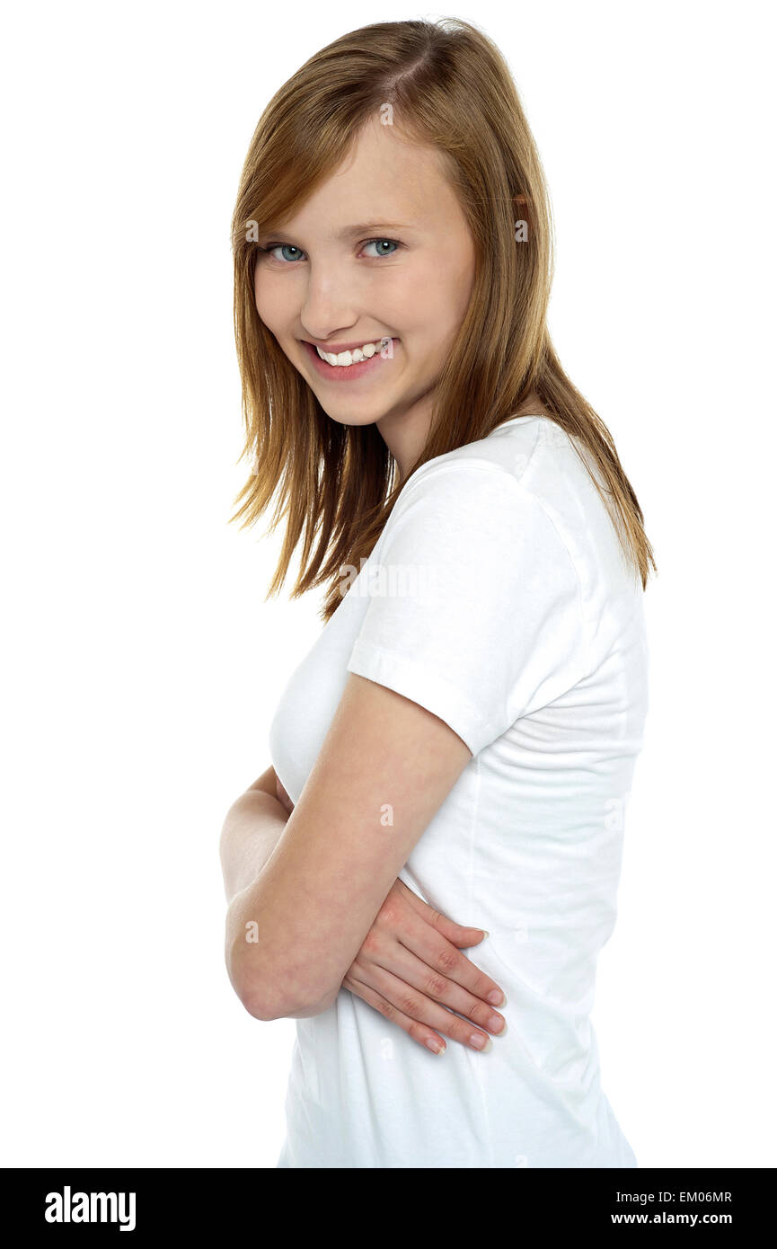 Confident young pretty girl Stock Photo - Alamy