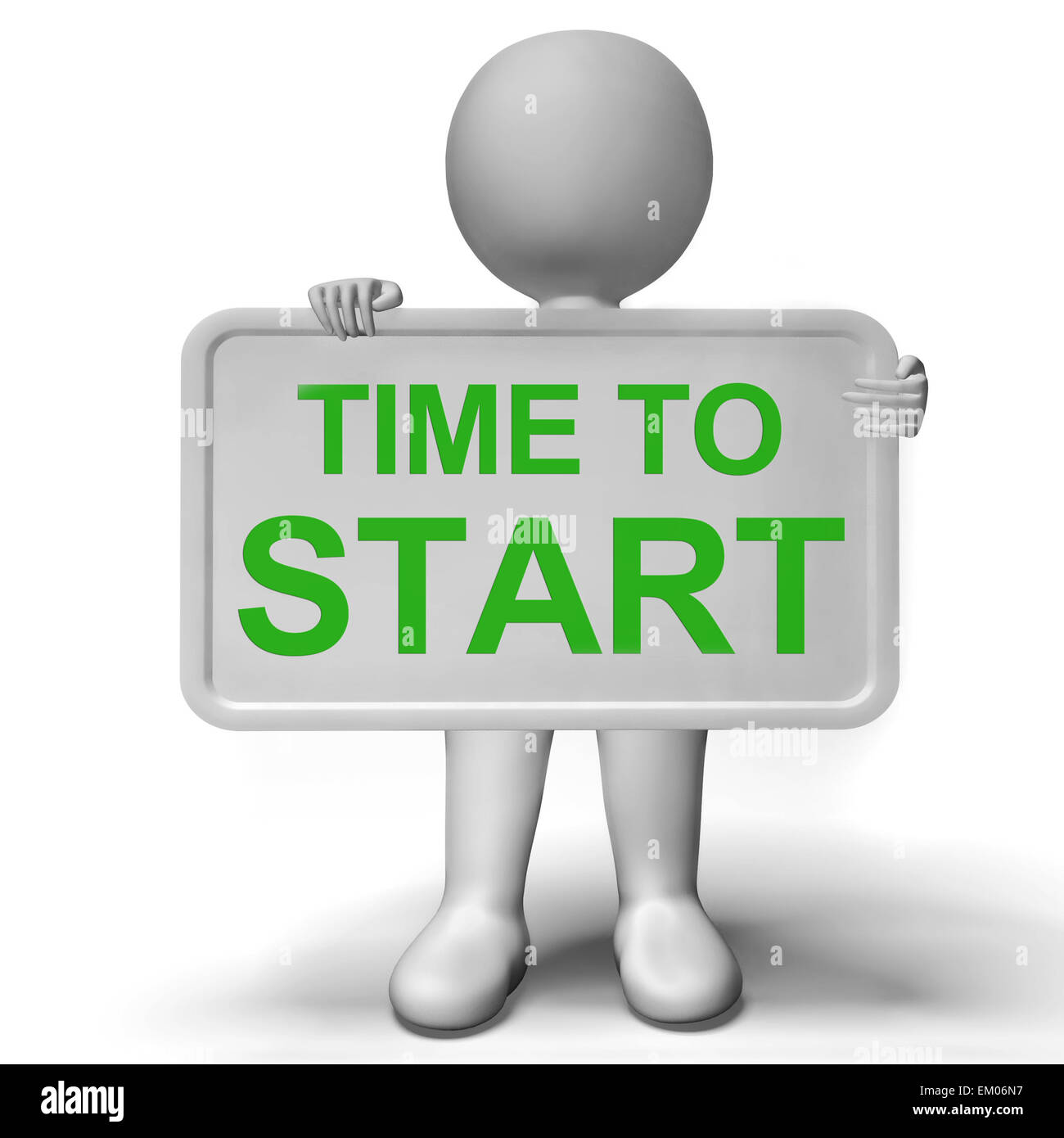 Time To Start Sign Means To Commence Immediately Stock Photo - Alamy