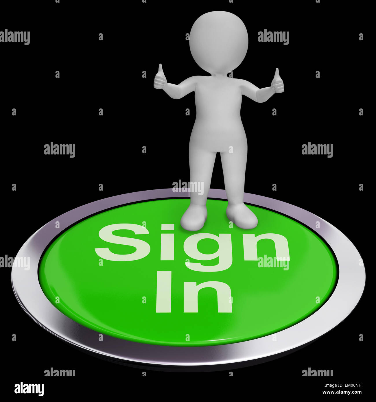 Sign In Button Shows Website Logins And Signin Stock Photo - Alamy