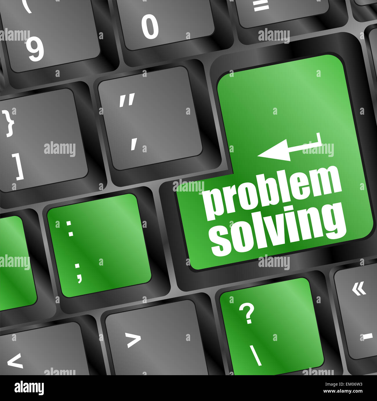 problem solving button on computer keyboard key Stock Photo - Alamy