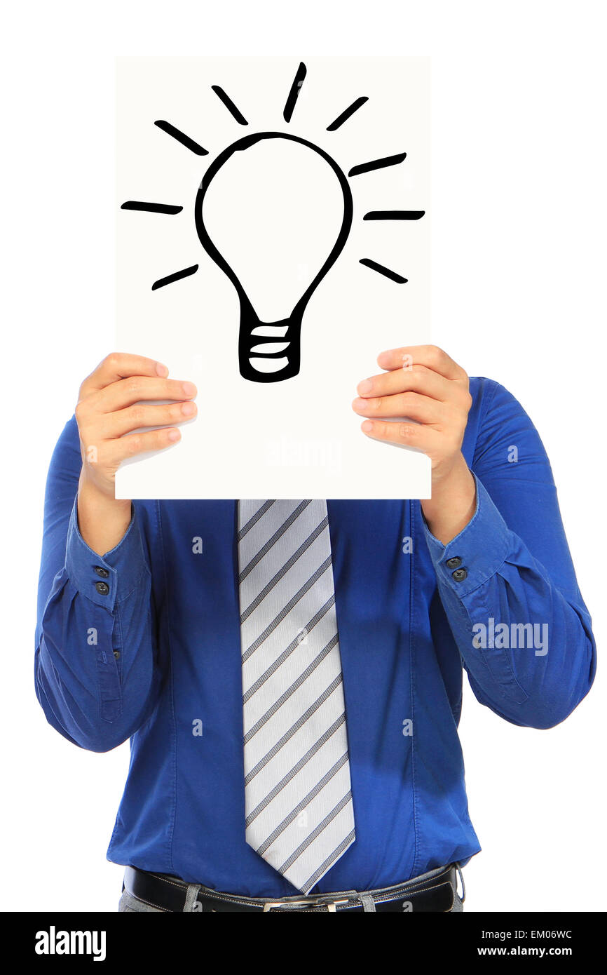 Drawing head thinking bulb idea hi-res stock photography and images - Alamy
