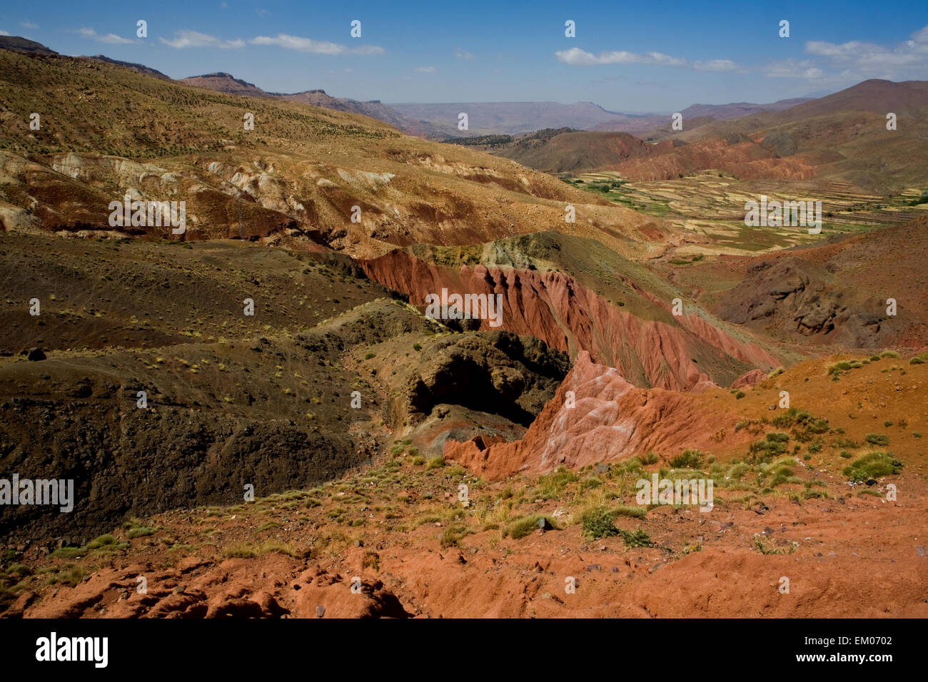 Abstract colors in Dra Valley, Atlas High Mountains. Geologic colorful ...