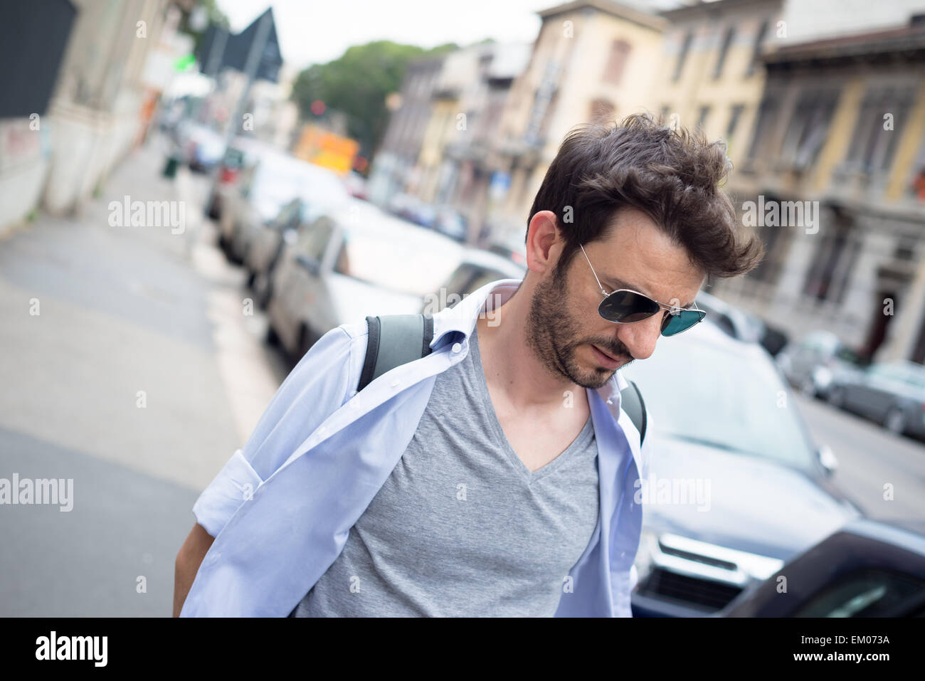 man walking in the street Stock Photo - Alamy