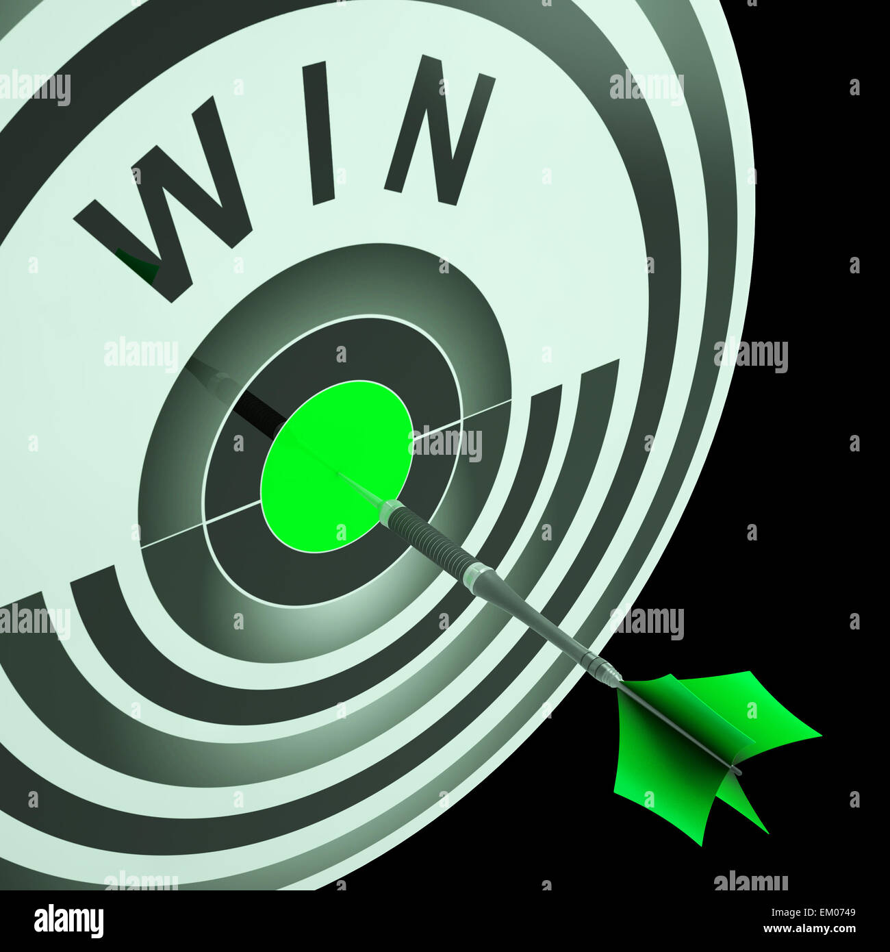 Win Target Means Triumphant Champion Success Stock Photo - Alamy