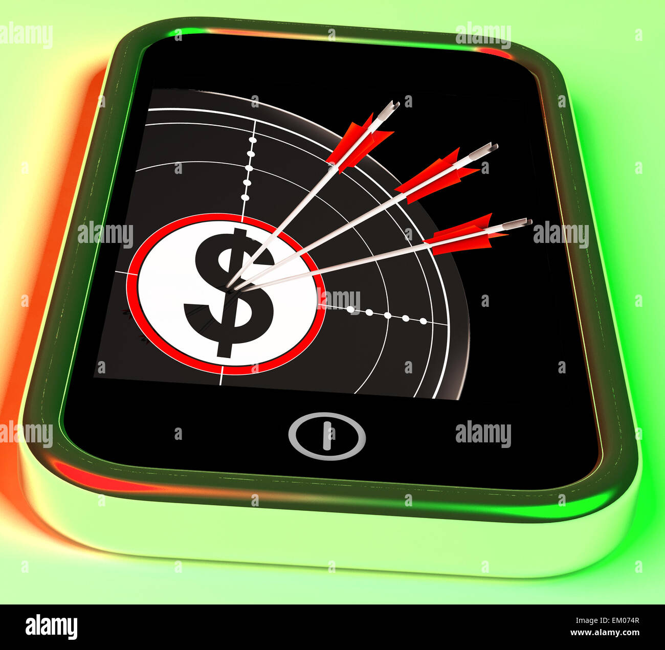 Dollar Symbol On Smartphone Showing American Prosperity Stock Photo - Alamy