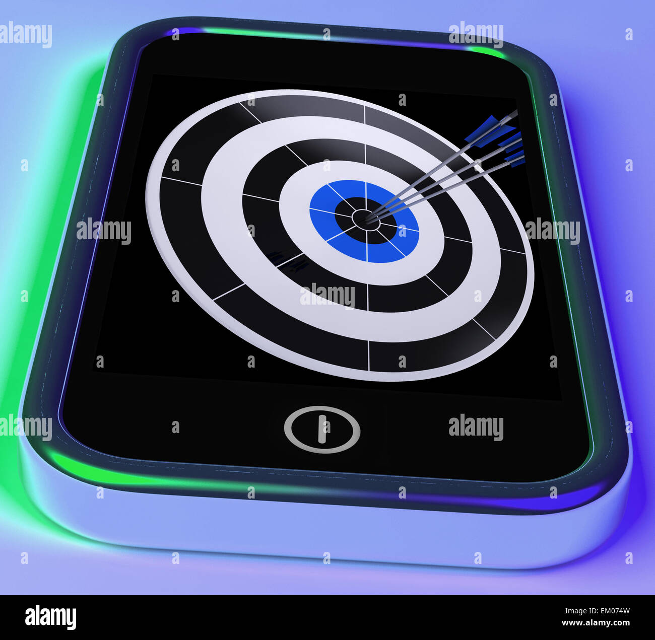 Arrows On Dartboard Showing Perfect Aiming Stock Photo - Alamy