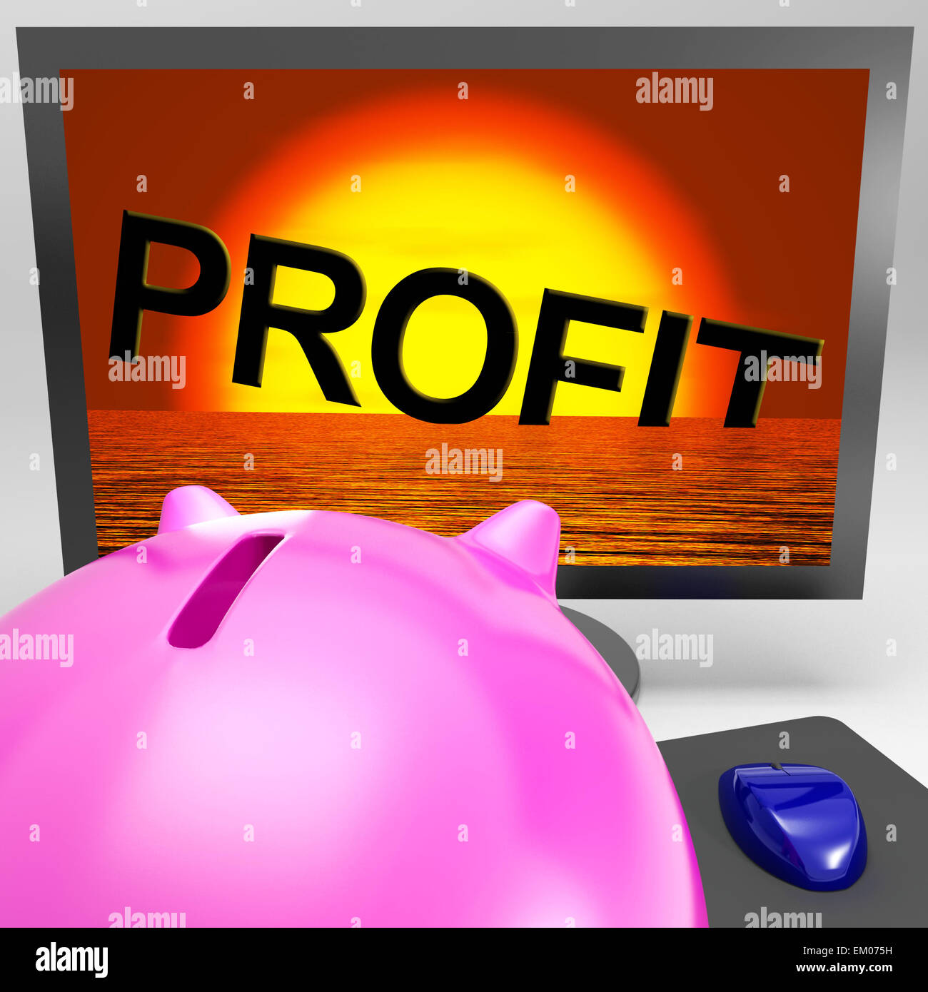 Profit Sinking On Monitor Shows Unprofitable Trading Stock Photo - Alamy