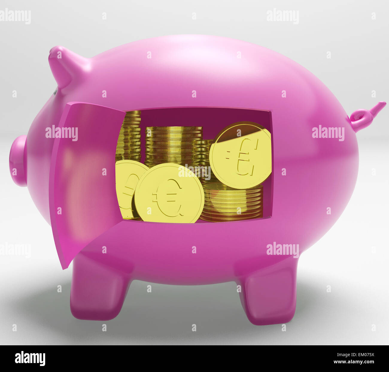 Currency Coins Piggy Shows Savings And Investment Stock Photo - Alamy