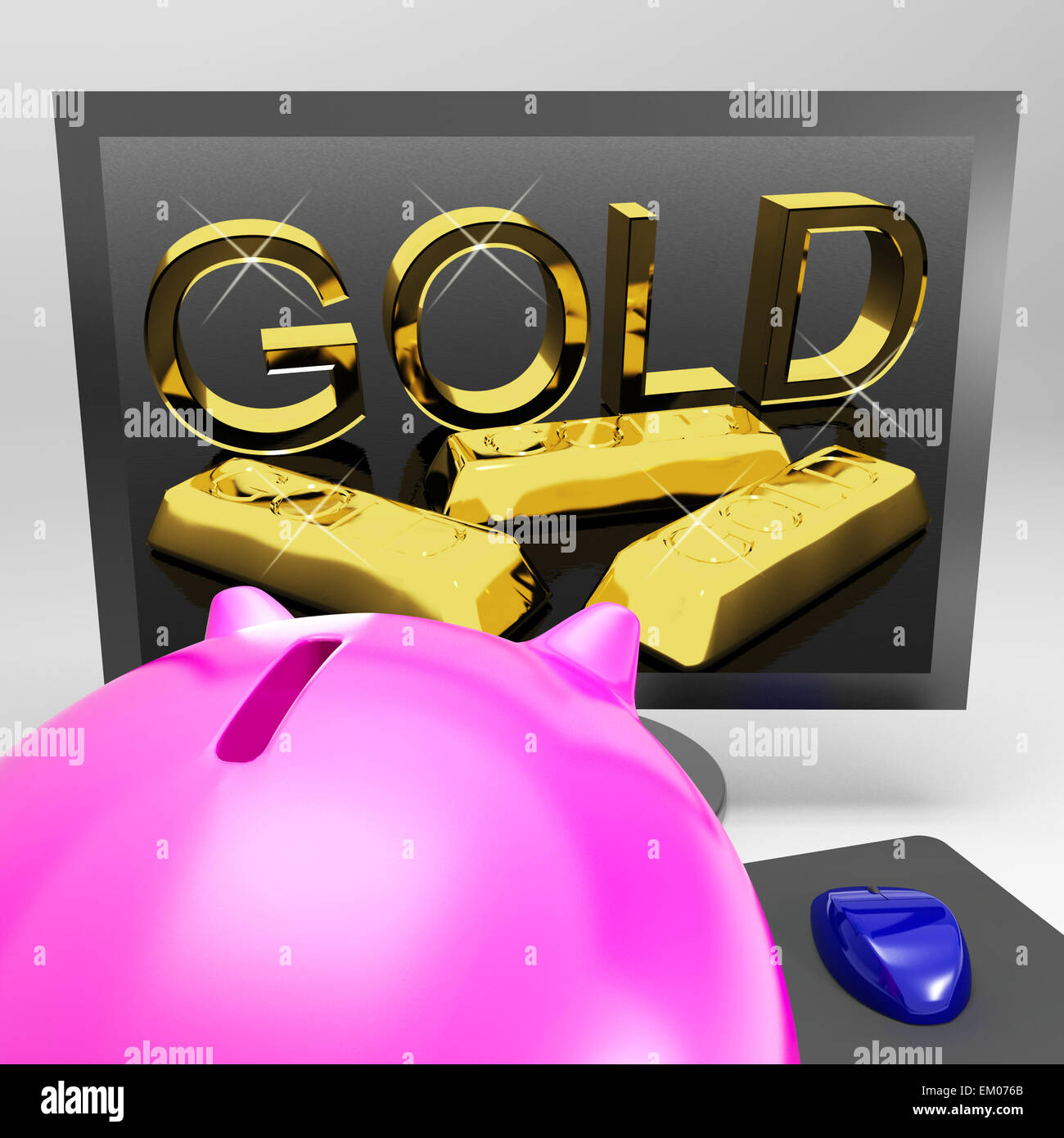 Gold Screen Shows Wealth And Financial Treasure Stock Photo - Alamy