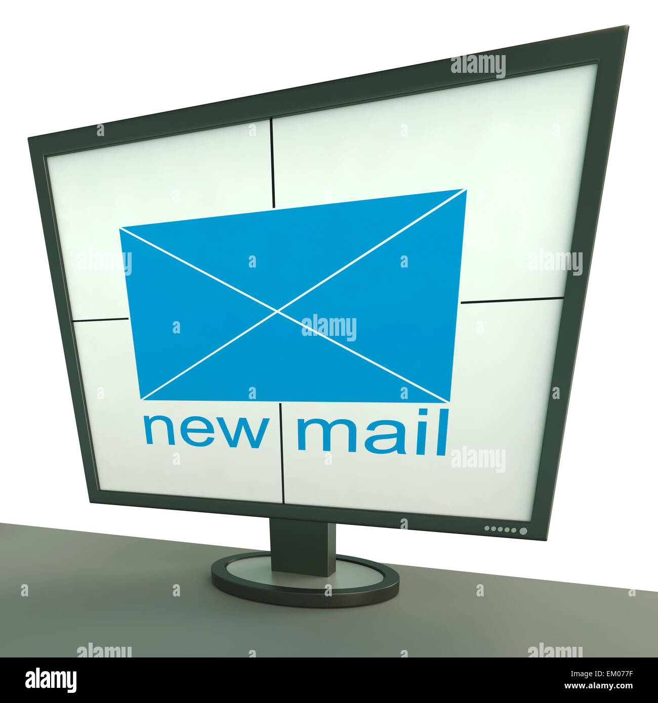 New Mail Envelope On Monitor Shows New Messages Stock Photo - Alamy