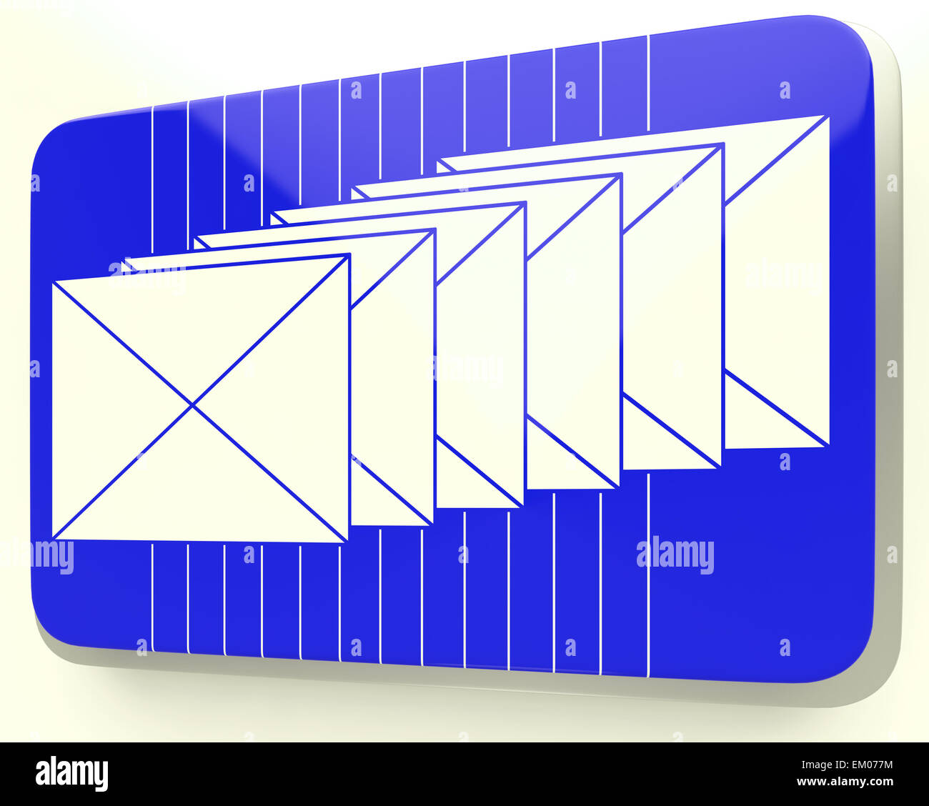Stacked Envelopes Shows Mailing Technology Worldwide Inbox Stock Photo ...