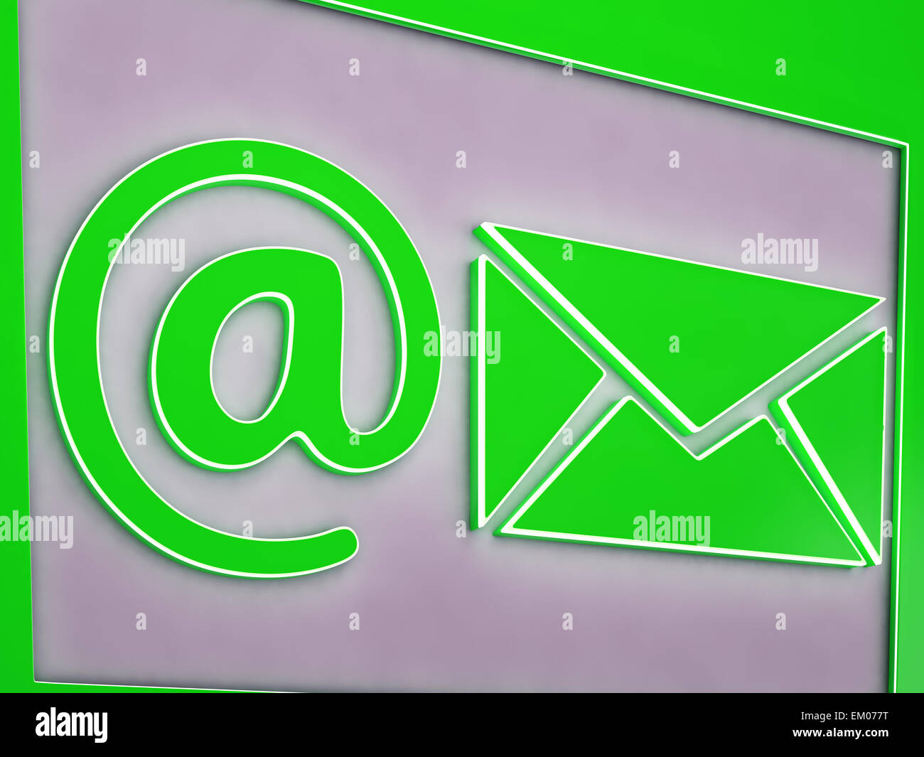 At Email Button Showing Online Messaging Stock Photo - Alamy