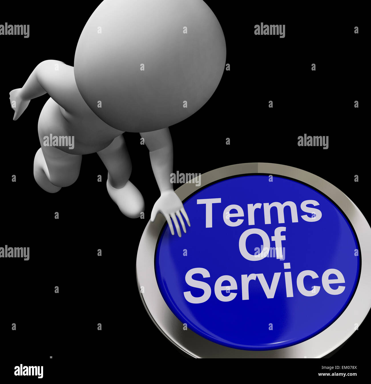 Terms Of Service Button Shows Websites Agreement And Conditions Stock ...