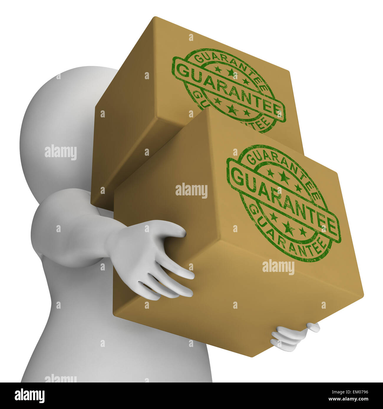 Guarantee Stamp On Box Shows Quality Assured Stock Photo - Alamy