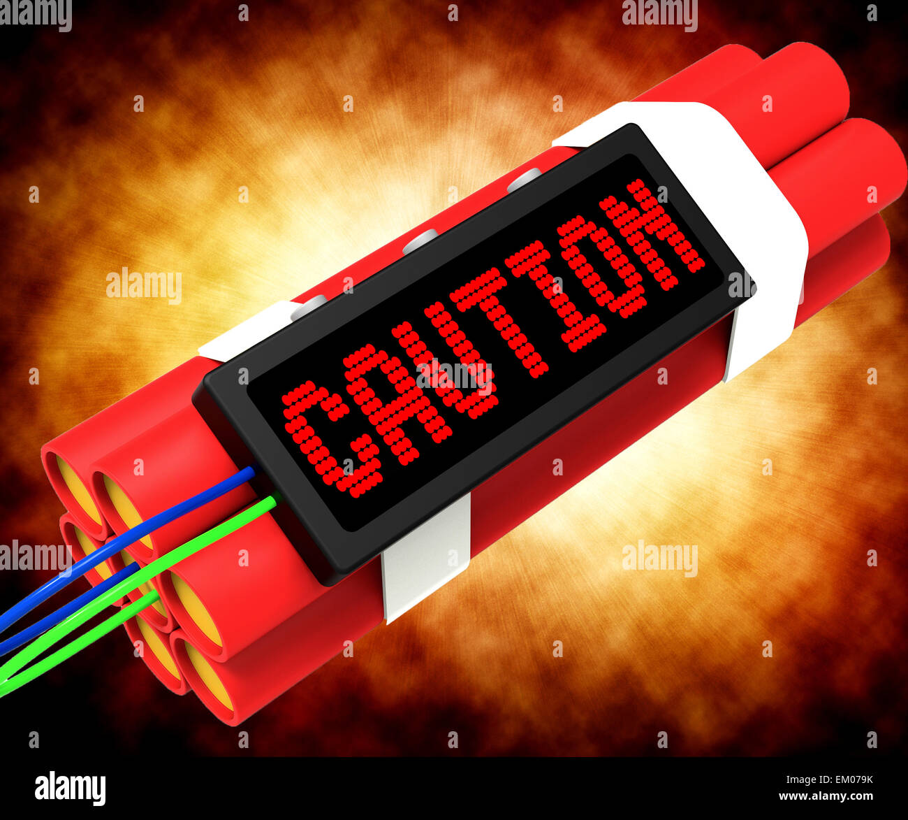 Caution Dynamite Sign Means Danger Or Warning Stock Photo - Alamy