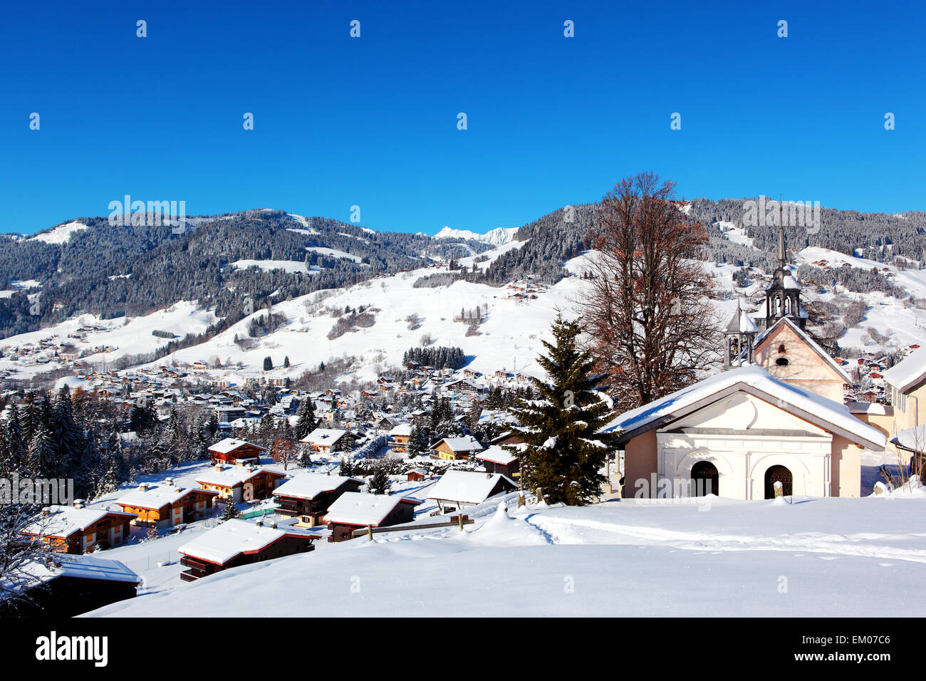 Mountain Village of Megeve Stock Photo - Alamy