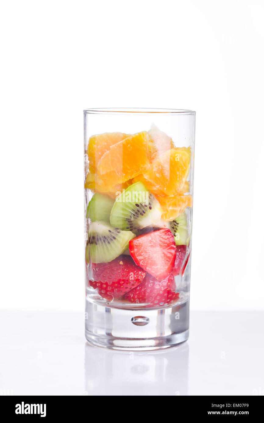 Glass Of Fruits Stock Photo - Alamy