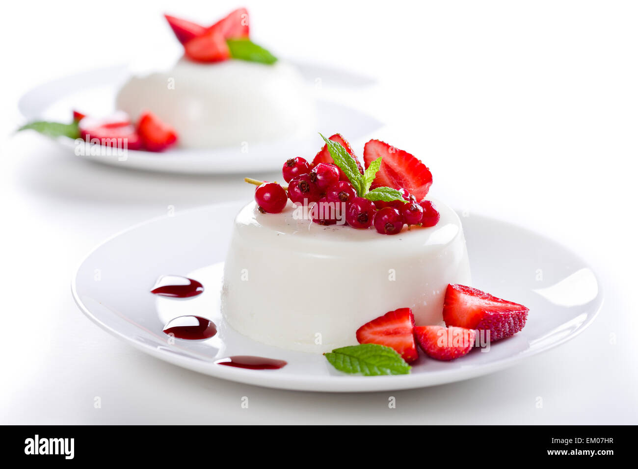 Red Fruits Panna Cotta Stock Photo - Alamy