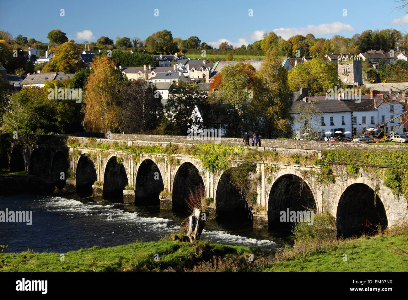 Stone Bridge Over The River Nore; Inistioge, County Kilkenny, Ireland ...