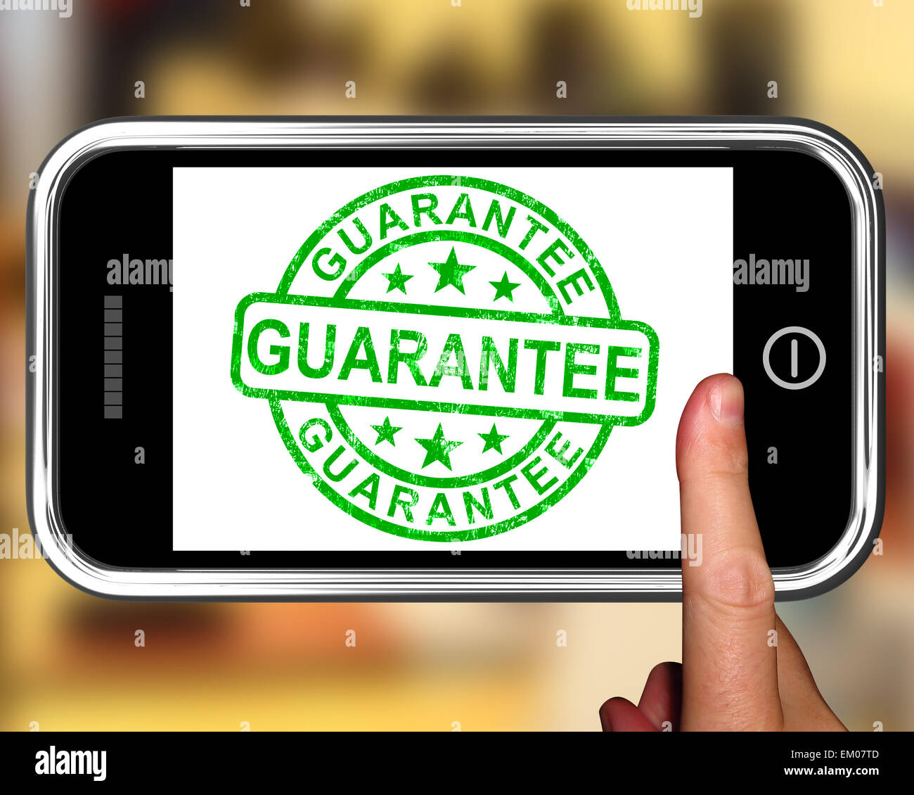 Guarantee On Smartphone Showing Satisfaction Guarantee Stock Photo - Alamy