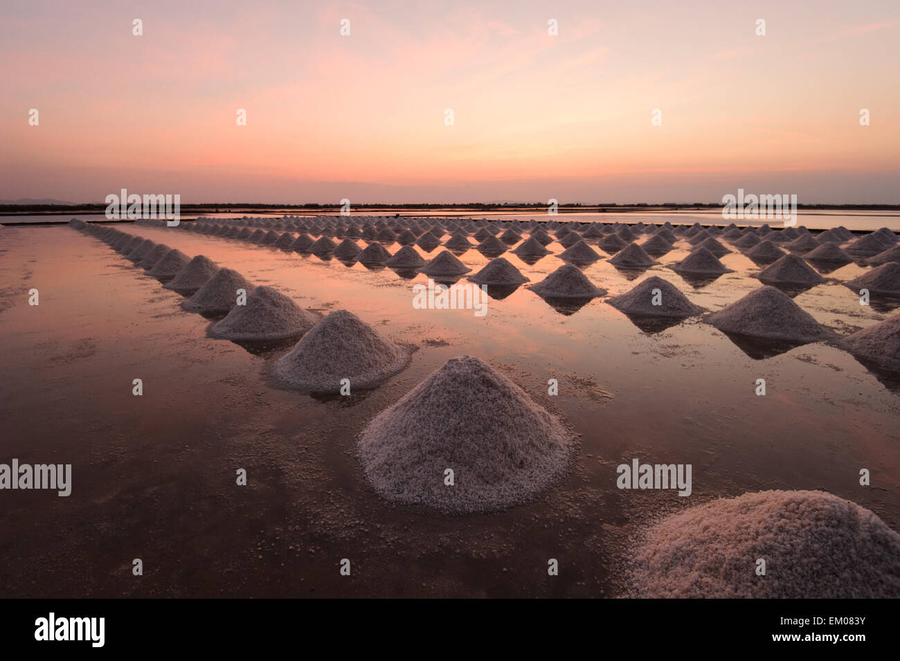 Beautiful landscape of a summer with a salt farm in Tà¹‰hailand Stock ...