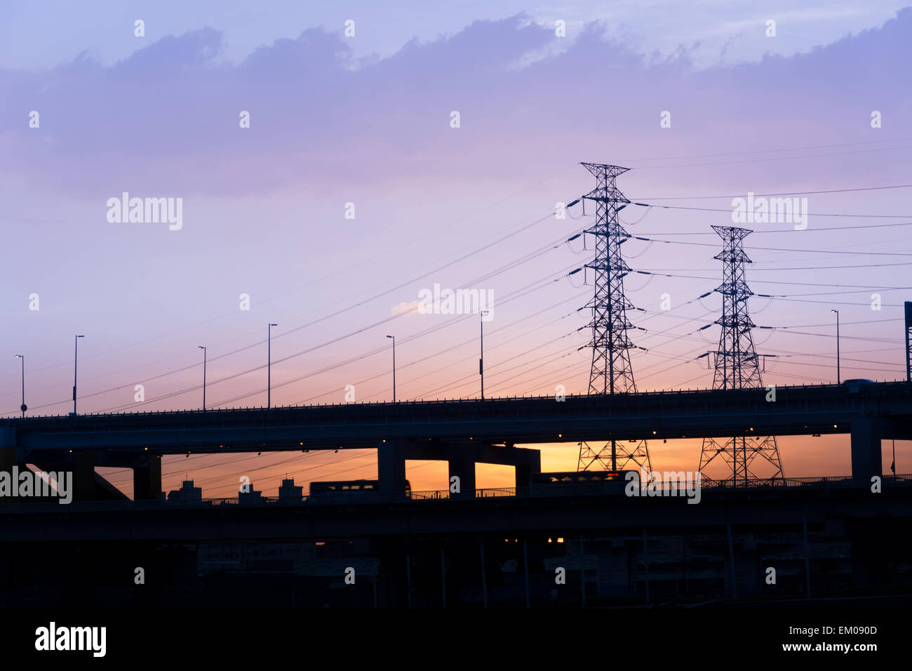 Silhouette of bridge Stock Photo - Alamy