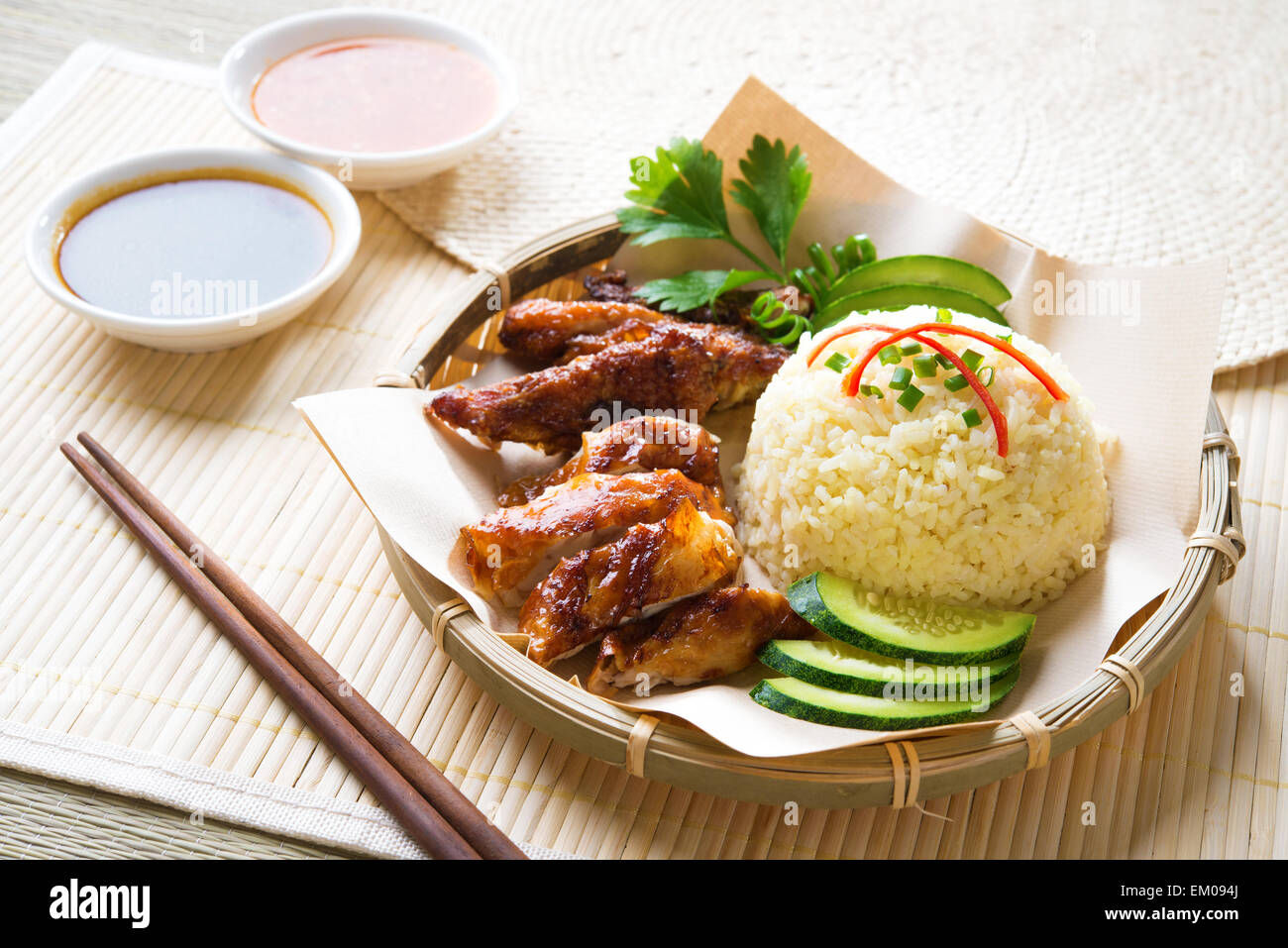 Hainan chicken rice Stock Photo - Alamy