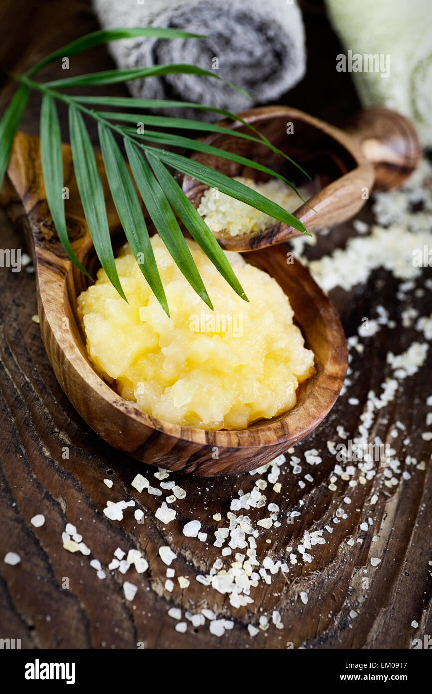 Natural yellow spa setting Stock Photo - Alamy