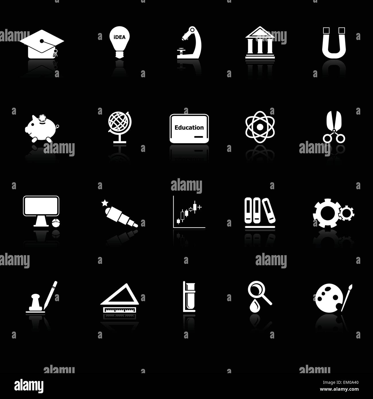 Education Icons Black And White