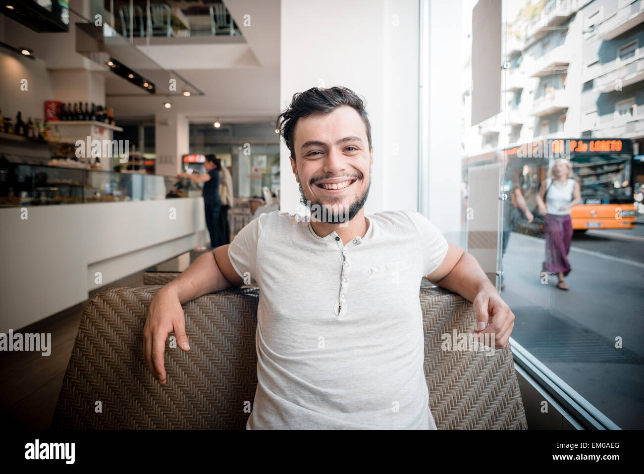 young stylish man in a bar Stock Photo - Alamy