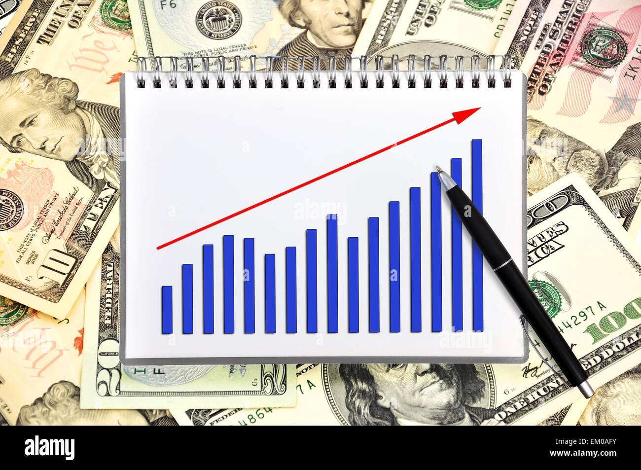 notebook with chart Stock Photo - Alamy