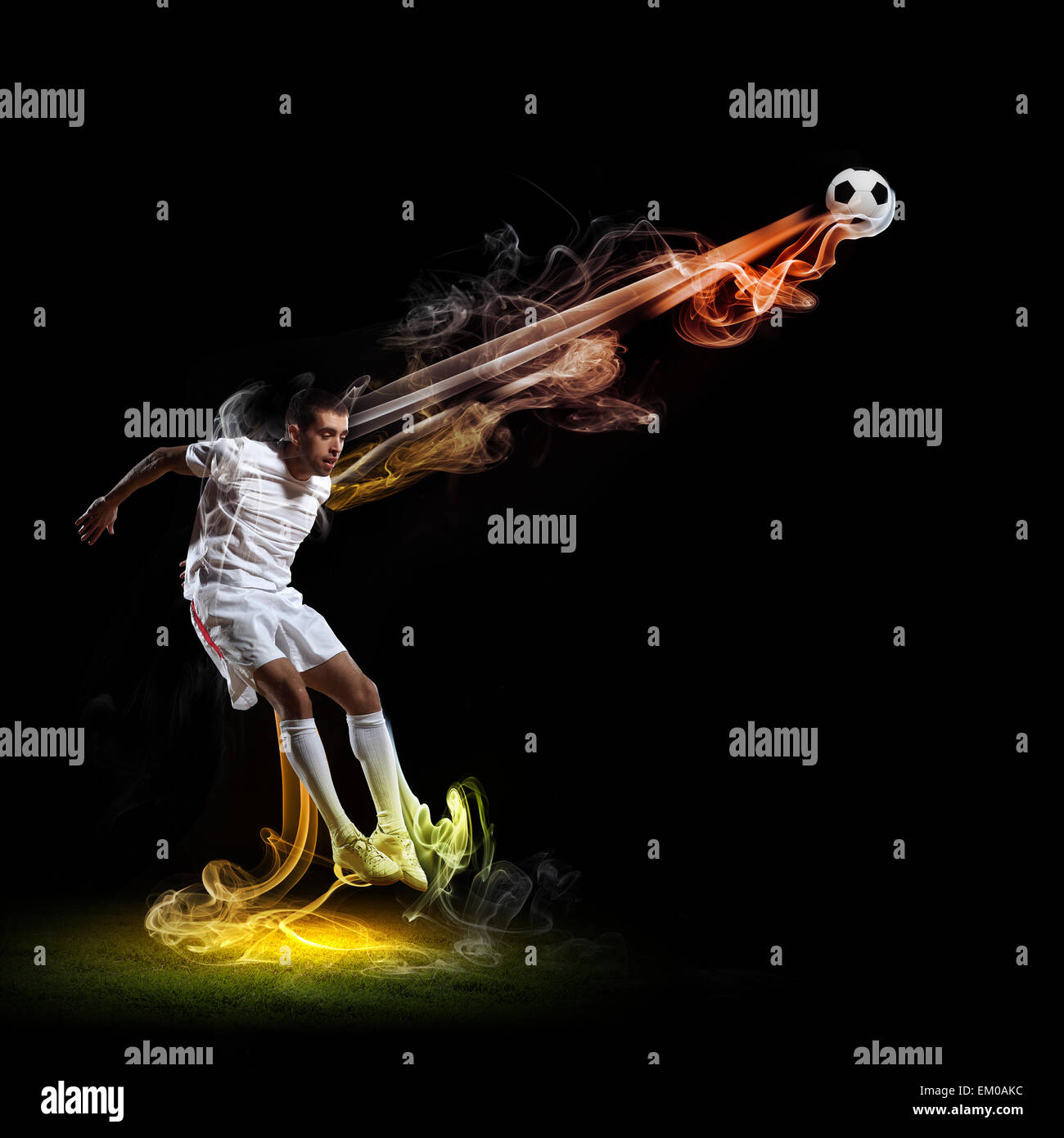 Football player with ball Stock Photo - Alamy