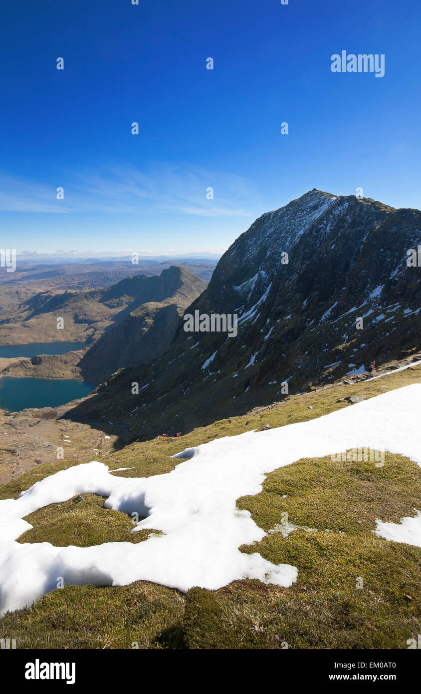 View towards Snowdon summit in the Snowdonia National Park Stock Photo ...