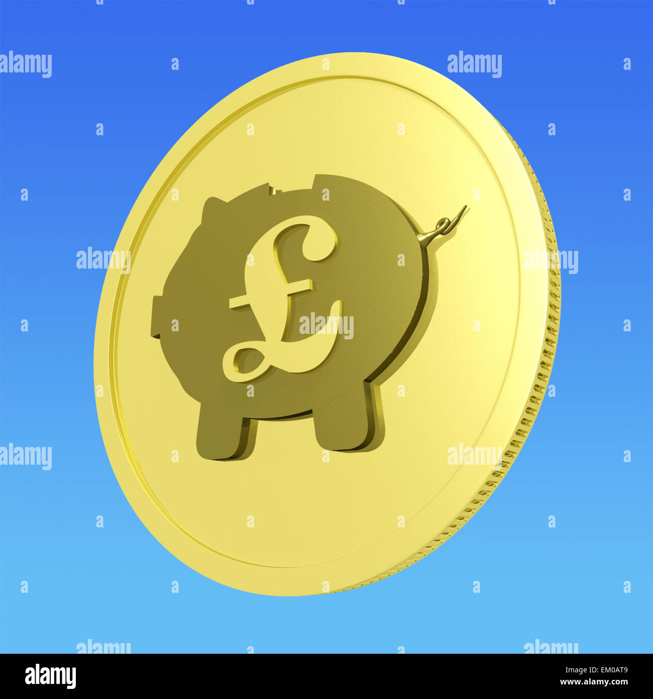 Pound Piggy Coin Showing Britain Finances Stock Photo - Alamy