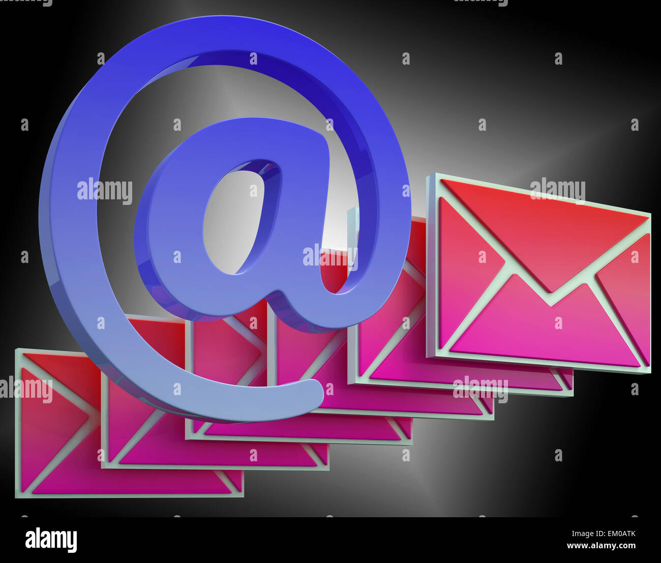 At Sign Envelope Shows Online Mailing Communication Stock Photo - Alamy