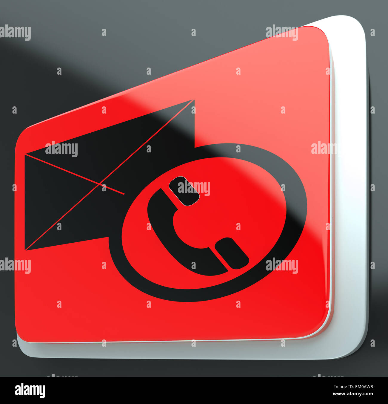 Envelope Phone Sign Shows Contact Us Information Stock Photo - Alamy