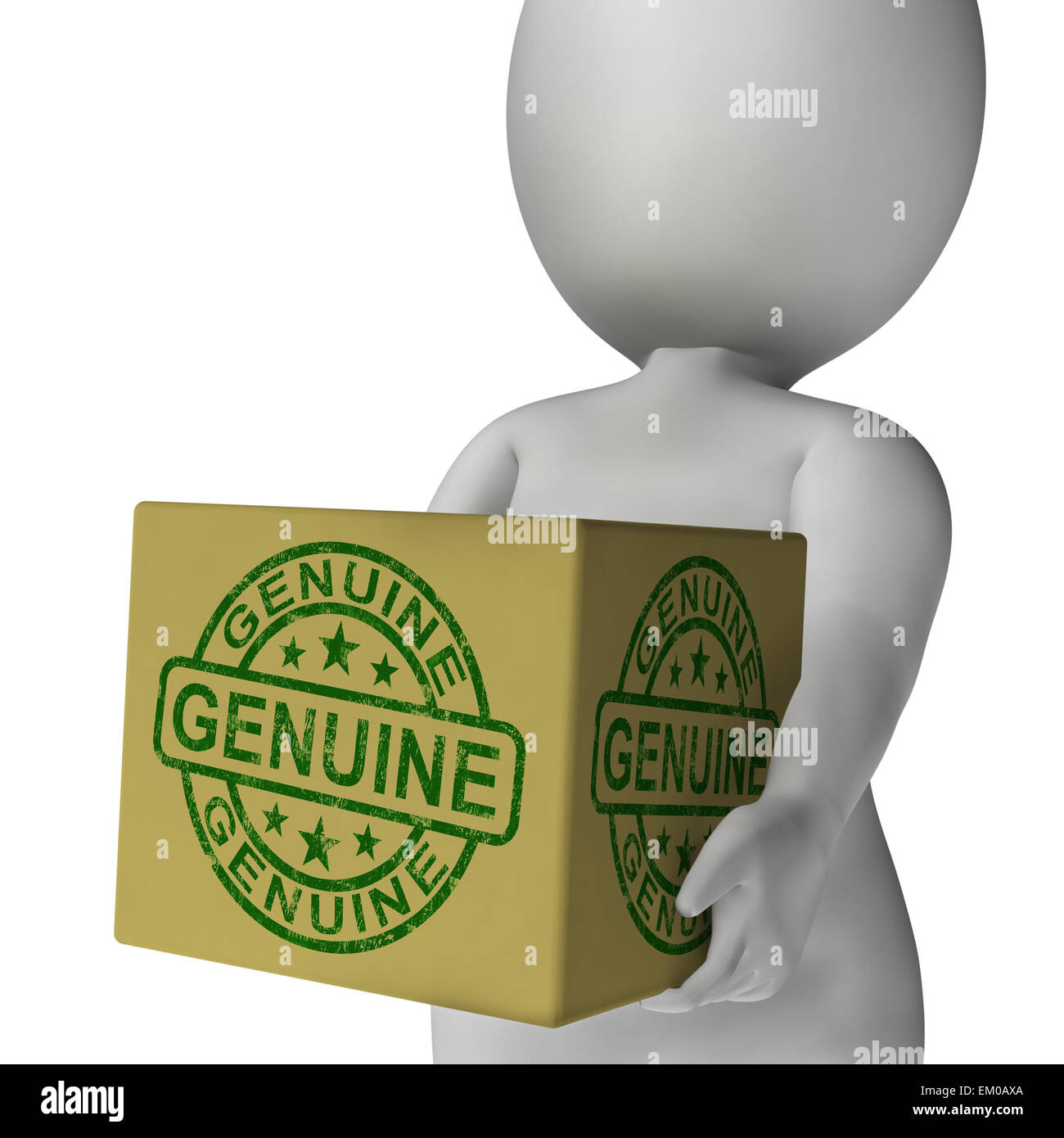 Genuine Stamp On Box Shows Real Certified Product Stock Photo - Alamy
