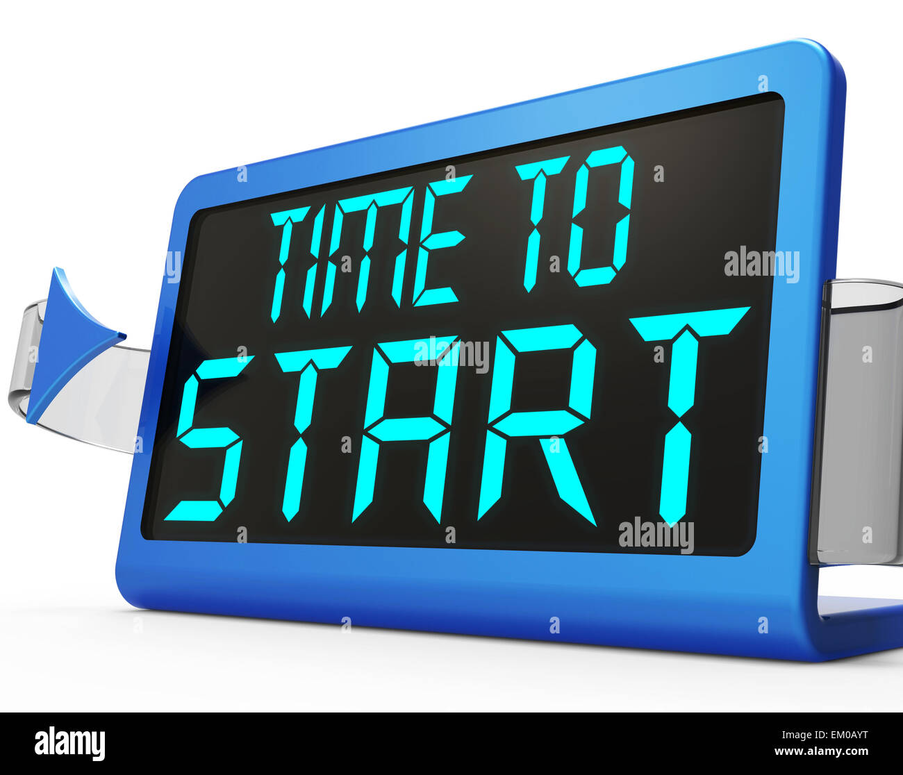 Time To Start Message Showing Beginning Or Activating Stock Photo - Alamy