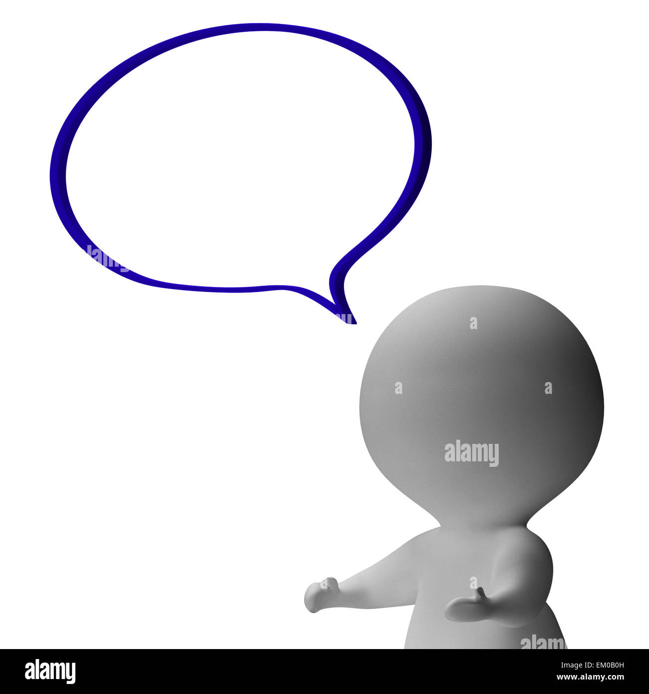 Speech Bubble And 3d Character Shows Speaking Or Announcement Stock ...